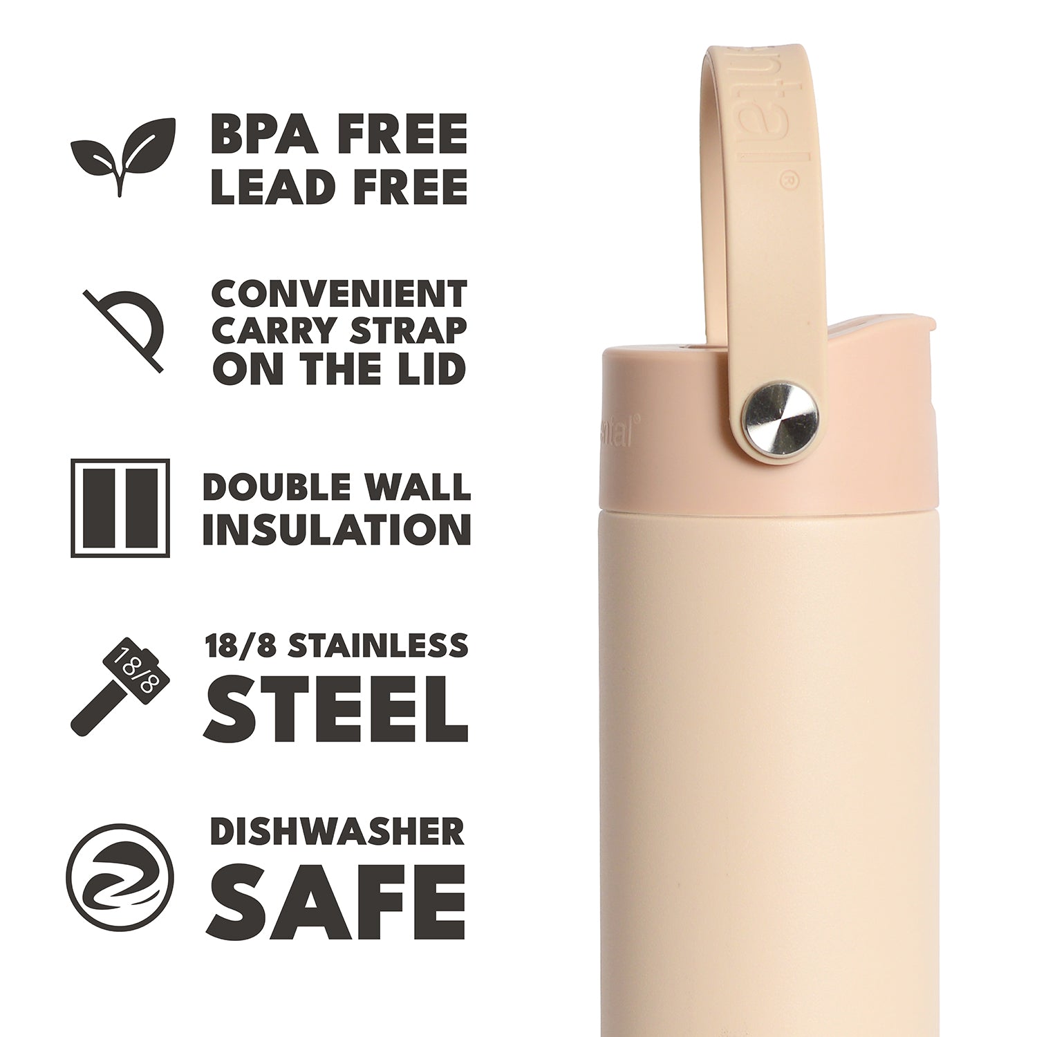 Elemental Core Bottle – 24-Hour Cold Insulated Water Bottle with ...