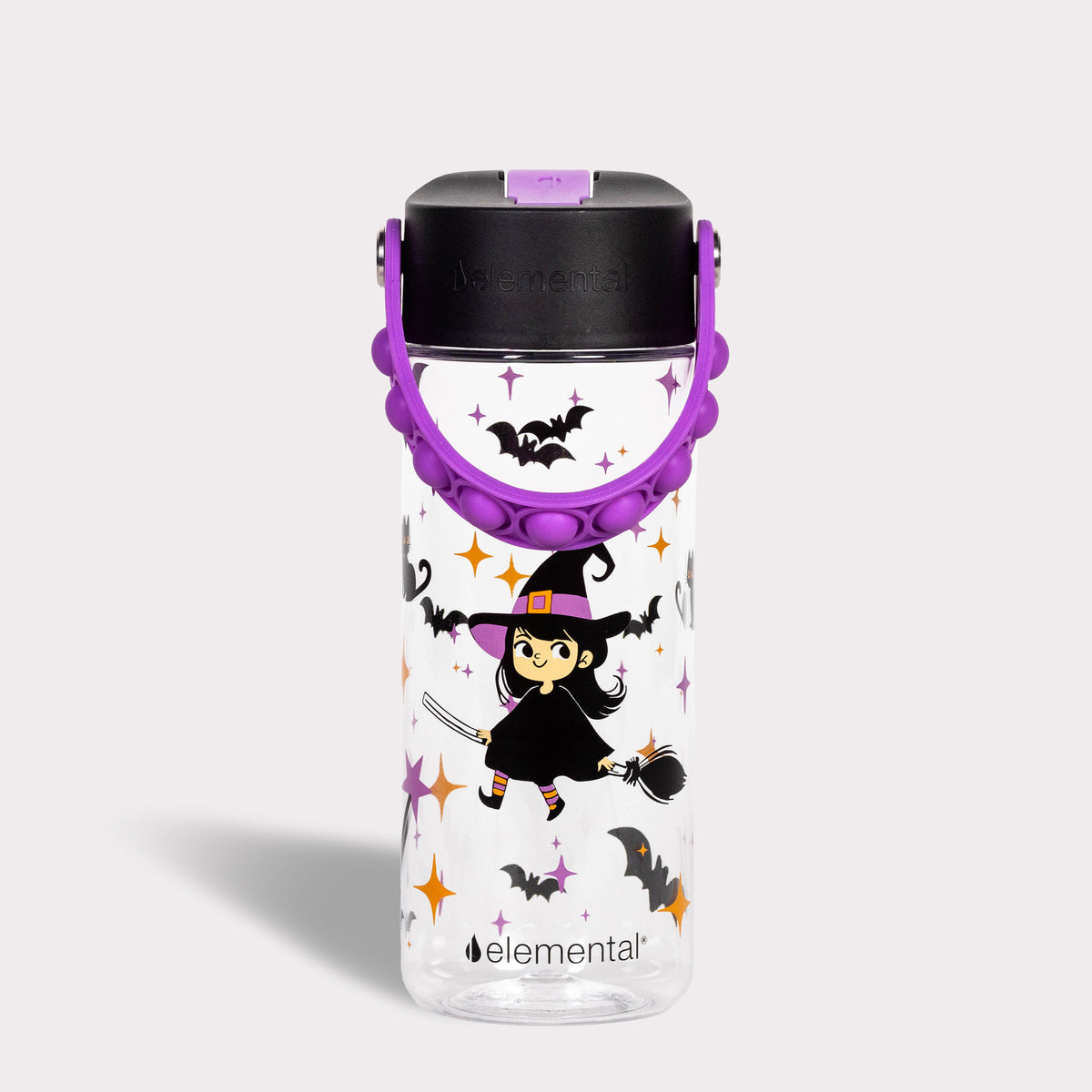 Elemental Splash 18 oz Bottle – Kids Water Bottle with Pop Fidget Strap ...
