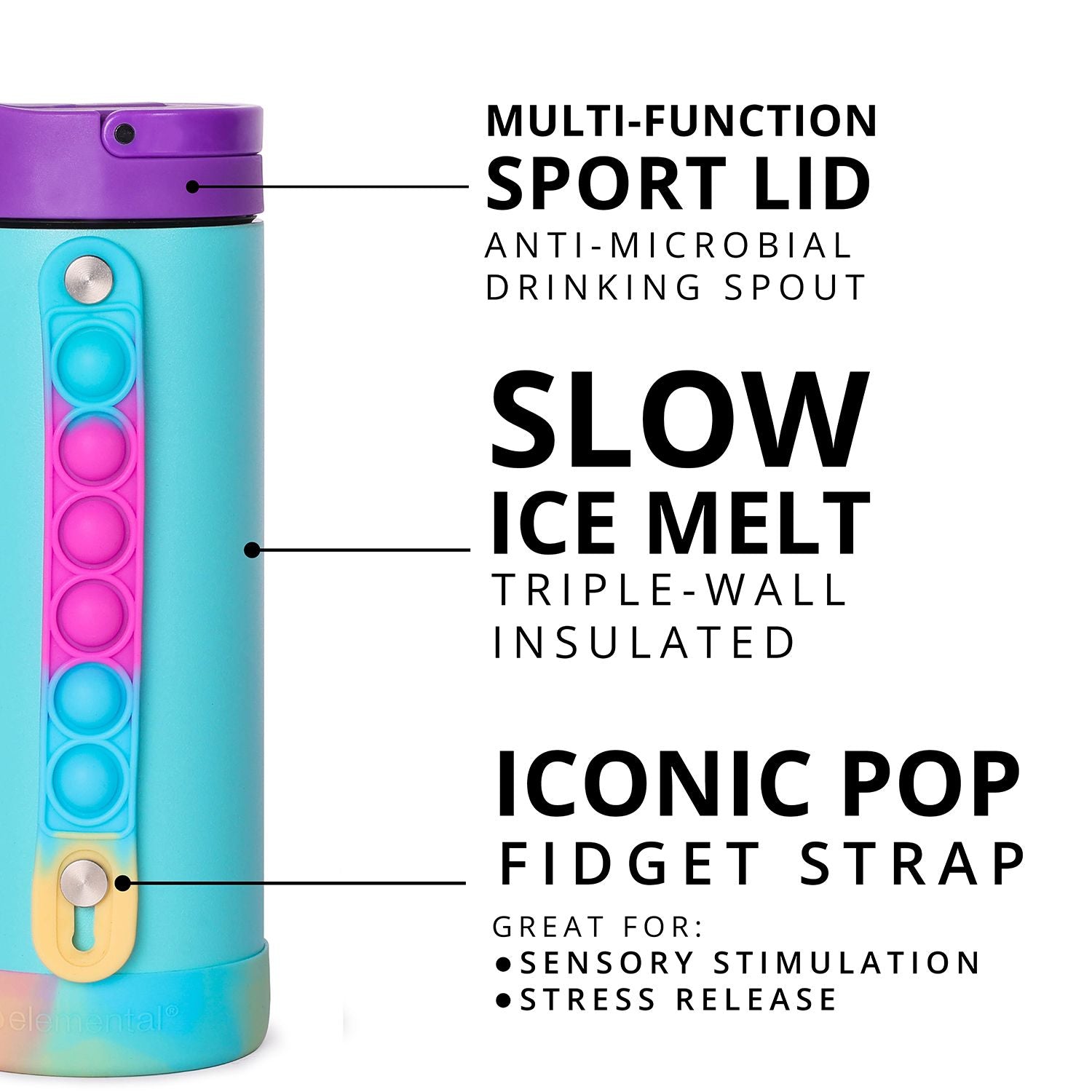 Elemental Iconic Pop Insulated Water Bottle – Playful Hydration Bottle ...
