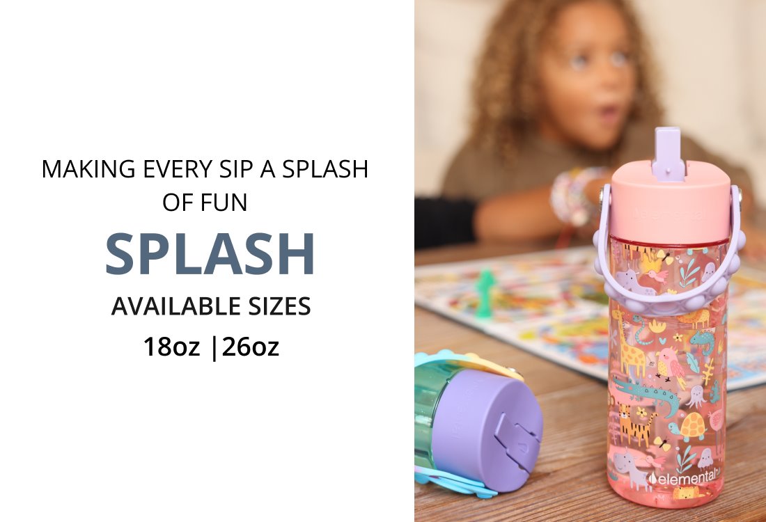Splash Pop 18oz Tritan Plastic Water Bottle for Kids- Leak proof – Elemental Bottles
