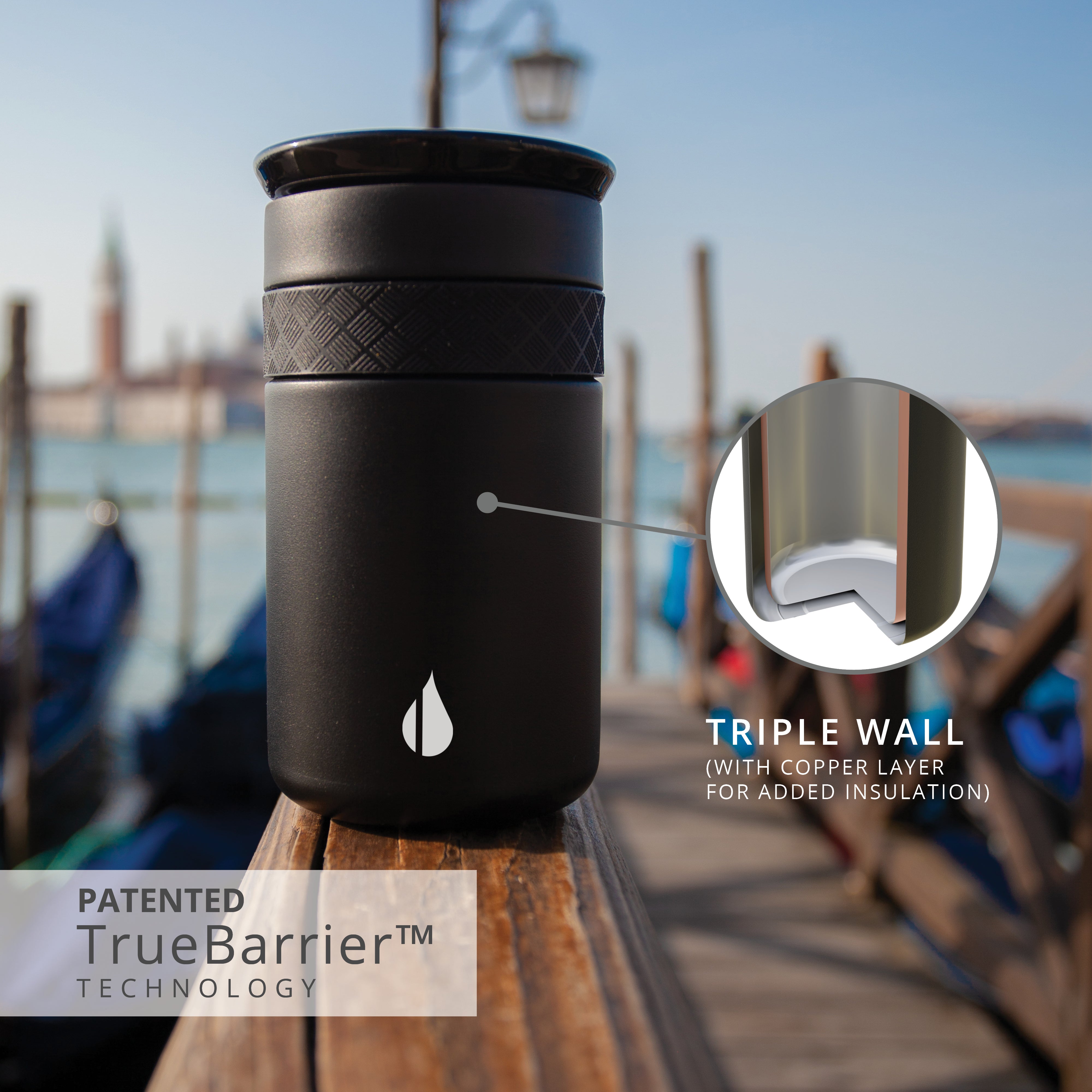 Elemental Artisan Tumbler – Ceramic-Lid Travel Mug with Swiveling ...
