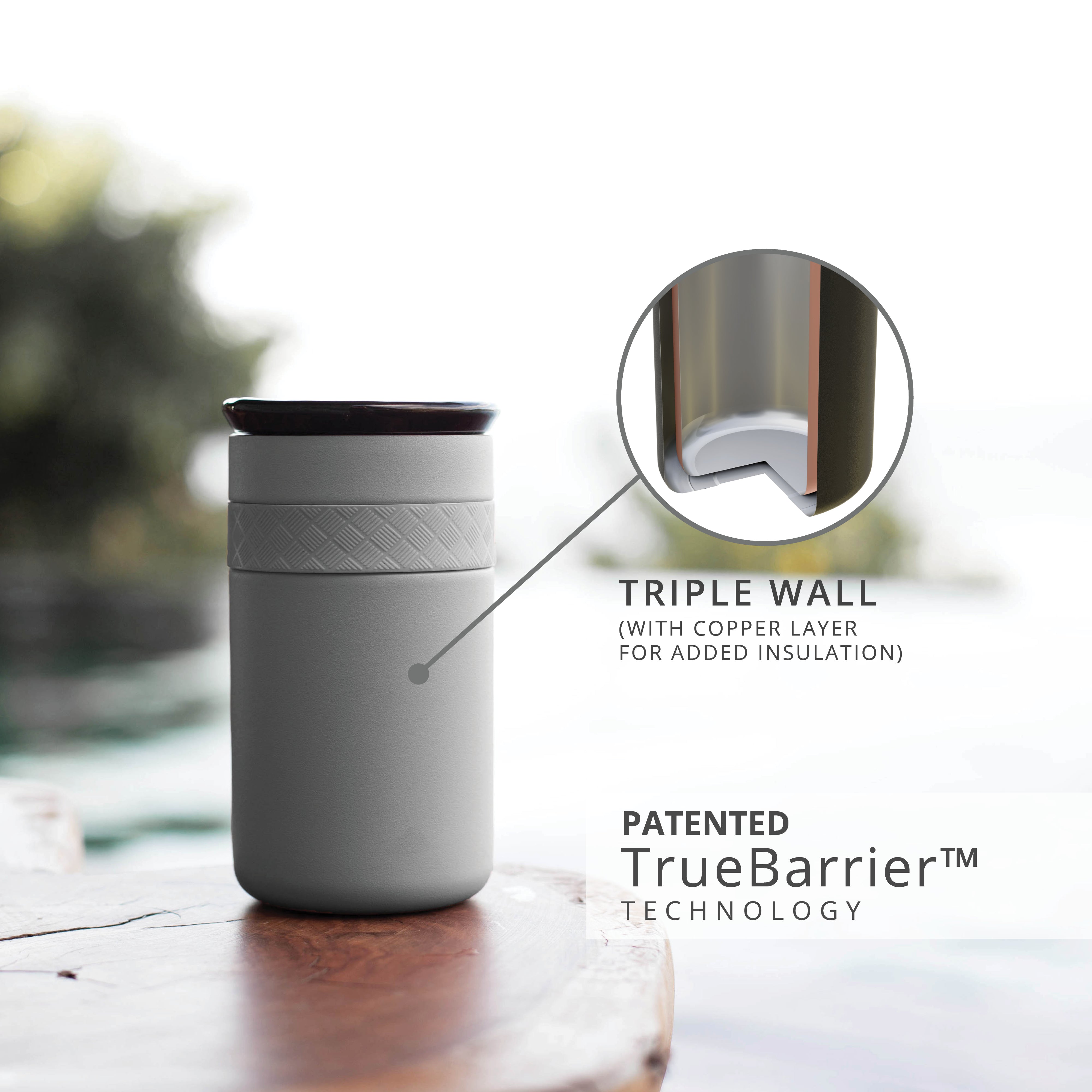 Elemental Artisan Tumbler – Ceramic-Lid Travel Mug with Swiveling ...