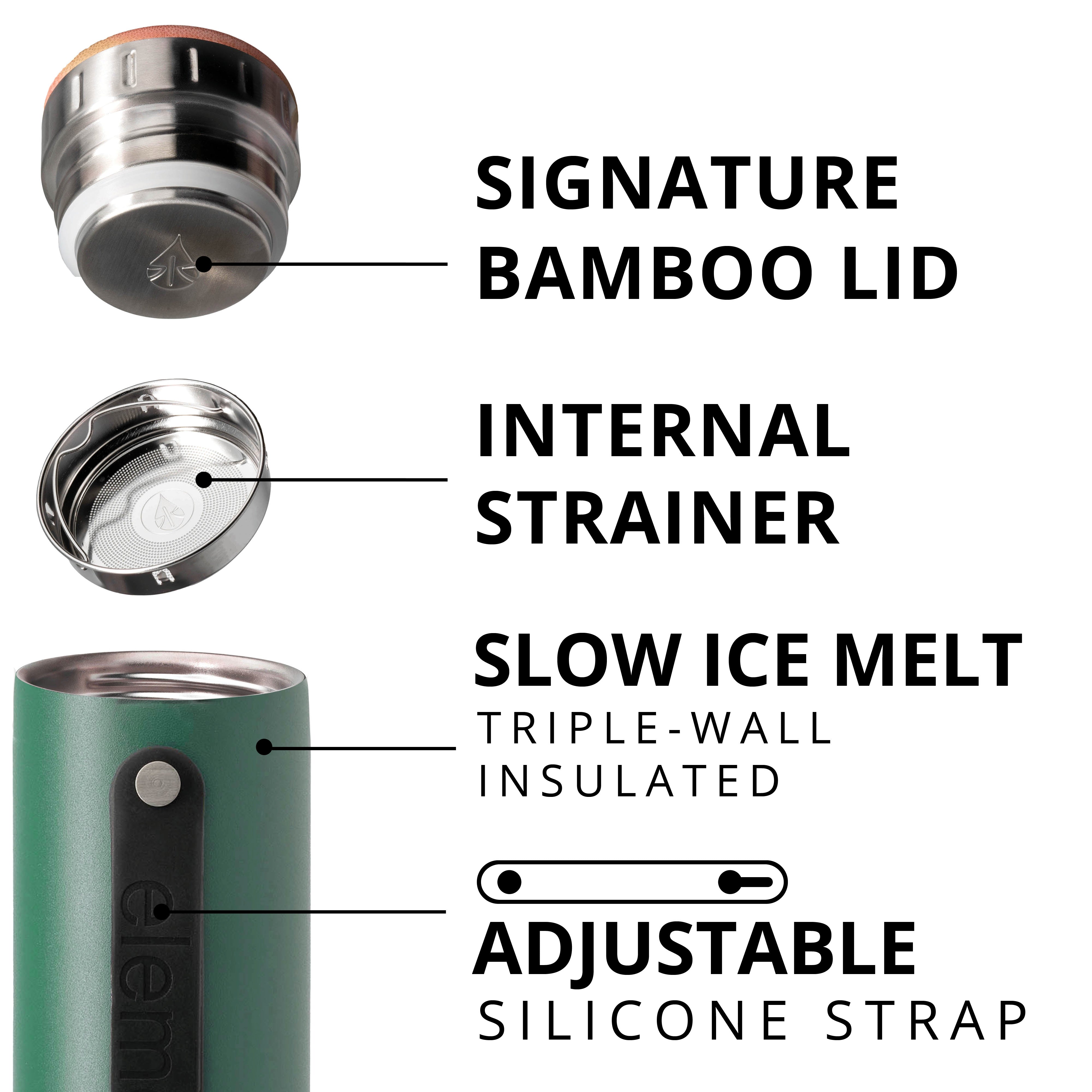 Elemental Iconic Water Bottle – Insulated Bottle with Infuser, Silicone ...