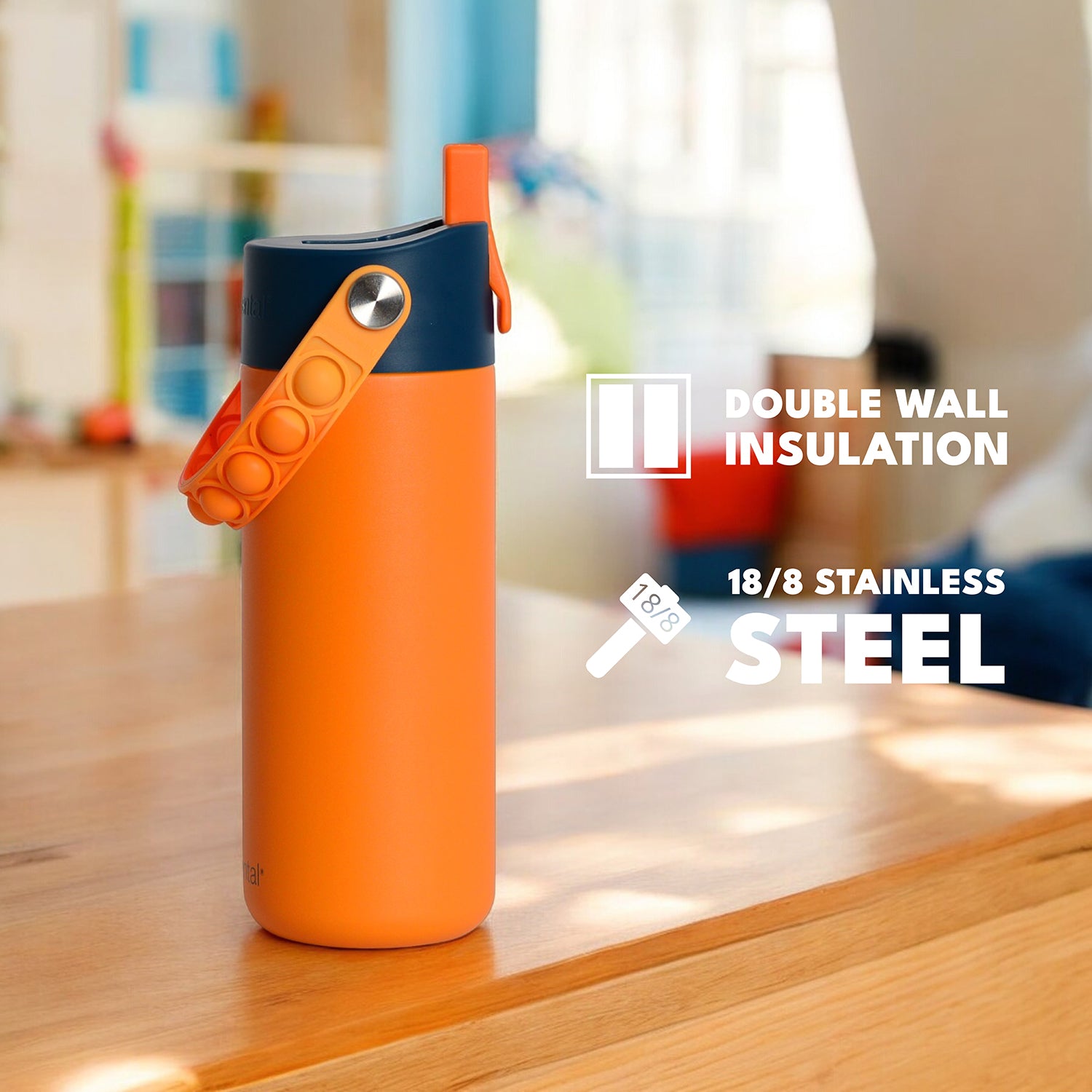 Elemental Core 18 oz Kids Water Bottle – Insulated Bottle with Pop ...